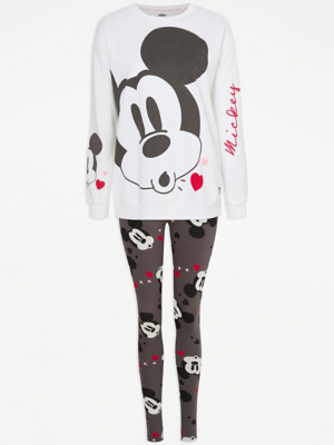 Disney Mickey Mouse Love Heart Sweatshirt Pyjamas | Lingerie | George ...