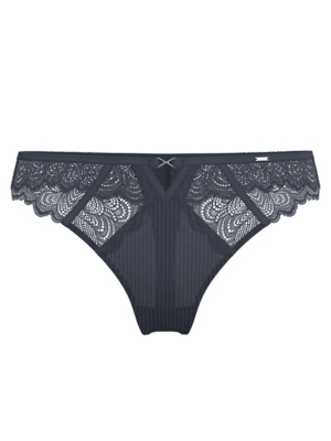 Entice Charcoal Scallop Lace High Leg Knickers | Lingerie | George at ASDA