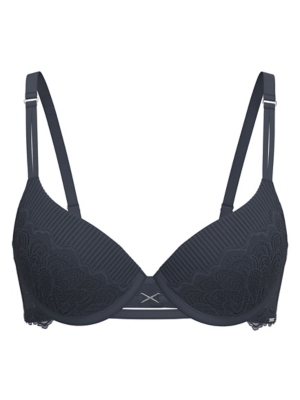Entice Charcoal Padded Lace T-Shirt Bra | Lingerie | George at ASDA