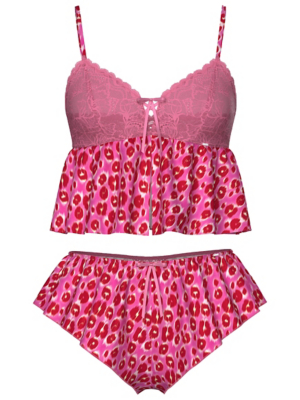 Teal Satin Lace Bralette and Knickers Set | Lingerie | George at ASDA