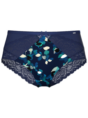 Entice Navy Floral Lace Short Knickers | Lingerie | George at ASDA