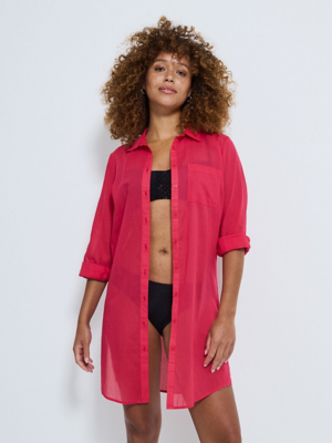 Pink Beach Cover Up Shirt | Women | George at ASDA