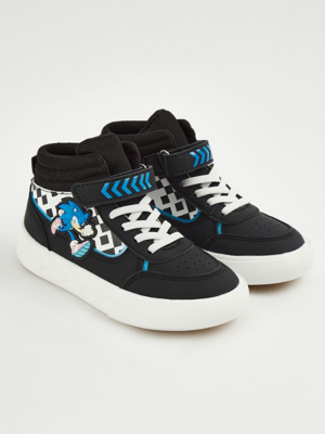 Sonic The Hedgehog Black High Top Trainers | Kids | George at ASDA