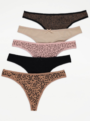 Animal Print Shorts Briefs 5 Pack | Lingerie | George at ASDA