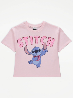 Disney Lilo & Stitch Pink Slogan T-Shirt | Kids | George at ASDA
