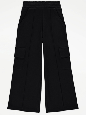 Black Wide Leg Cargo Pocket Joggers | Kids | George at ASDA