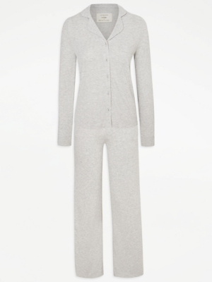 Grey Cherry Print Ribbed Short Pyjamas | Women | George at ASDA