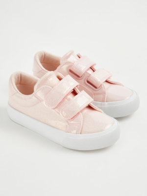 Pink Glitter Double Strap Cupsole Trainers | Sale & Offers | George at ASDA