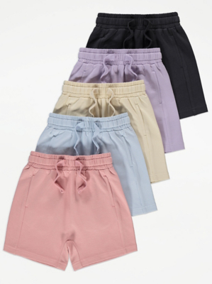 Pastel Jersey Shorts 5 Pack | Kids | George at ASDA