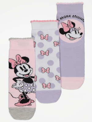 Disney Minnie Mouse Ankle Socks 3 Pack | Kids | George at ASDA