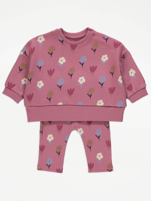 Purple Floral Sweatshirt and Leggings Outfit | Baby | George at ASDA