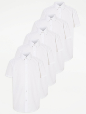 Boys Short Sleeve School Shirt 5 Pack | School | George at ASDA