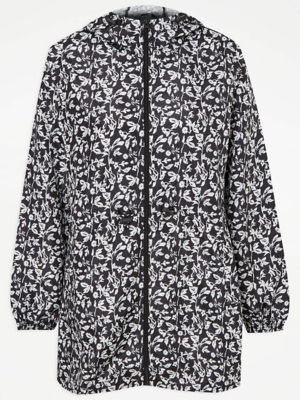 Black Floral Pac A Mac Coat | Women | George at ASDA