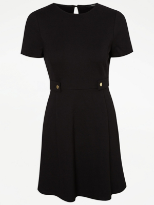 Black Ponte Flared Mini Dress | Women | George at ASDA