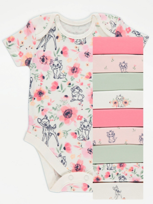 Disney Floral Character Short Sleeve Bodysuits 10 Pack | Baby | George ...