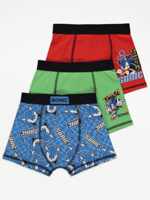Sonic The Hedgehog Bright Trunks 3 Pack | Kids | George at ASDA