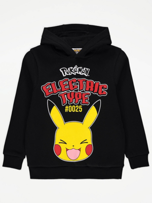 Pokémon Pikachu Electric Type Black Hoodie | Kids | George at ASDA