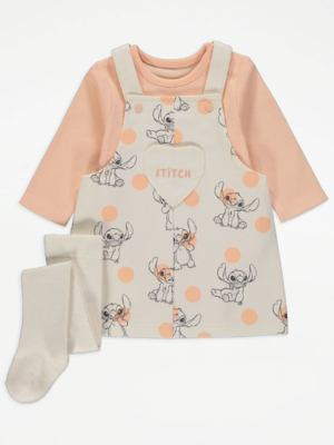Disney Lilo & Stitch Pink Jumper Dress and Tights Outfit | Baby ...