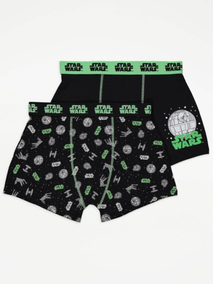 Disney Star Wars Black Slogan Trunks 2 Pack | Men | George at ASDA