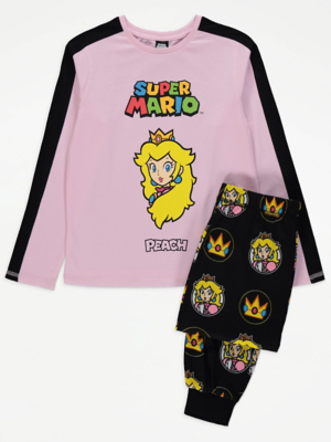 Super Mario Princess Peach Pink Long Sleeve Pyjamas | Kids | George at ASDA