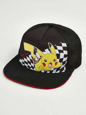 Pokémon Pikachu Black Checked Cap | Kids | George at ASDA