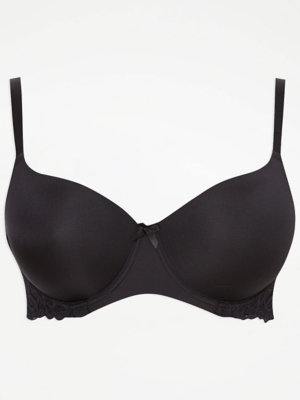 Black Padded Lace T-Shirt Bra | Lingerie | George at ASDA