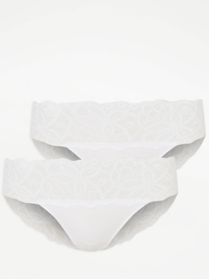 White Bandeau Short Knickers 2 Pack | Lingerie | George at ASDA