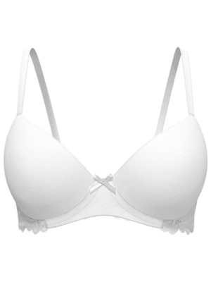 White Padded Lace T-Shirt Bra | Lingerie | George at ASDA