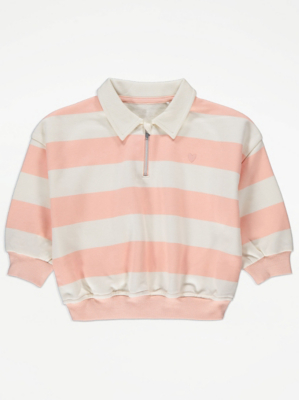 Pink Striped Rugby Sweatshirt | Kids | George at ASDA