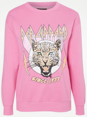 Pink Def Leppard Band Sweatshirt | Women | George at ASDA