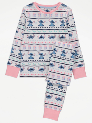 Disney Matching Lilo & Stitch Christmas Print Pyjamas | Kids | George ...