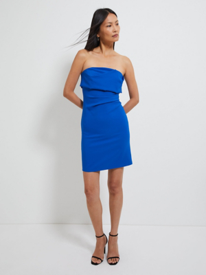 Cobalt Bandeau Crepe Mini Dress | Women | George at ASDA