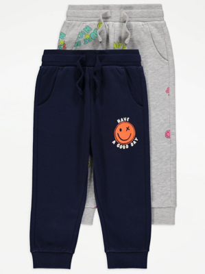 Smiley Face Joggers 2 Pack | Kids | George at ASDA