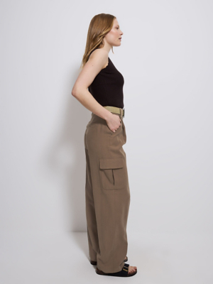 Brown Belted Cargo Formal Trousers | Women | George at ASDA