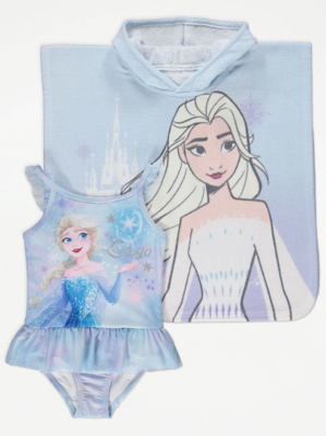 Disney Frozen Elsa Swimsuit and Poncho Set | Kids | George at ASDA