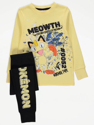 Pokemon Meowth Long Sleeve Pyjamas | Kids | George at ASDA