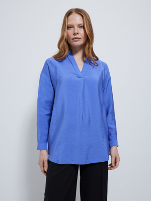 Blue V Neck Popover Blouse | Women | George at ASDA
