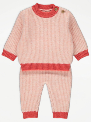 Shell Pink Chunky Knit Jumper and Leggings Outfit | Sale & Offers ...