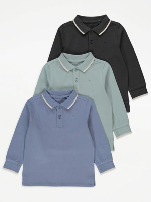 Long Sleeve Polo Tops 2 Pack | Kids | George at ASDA