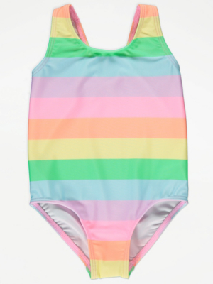 Rainbow Striped Swimsuit | Kids | George at ASDA