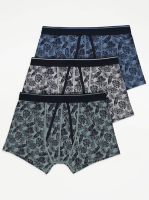Palm Leaf A-Front Trunks 3 Pack | Men | George at ASDA