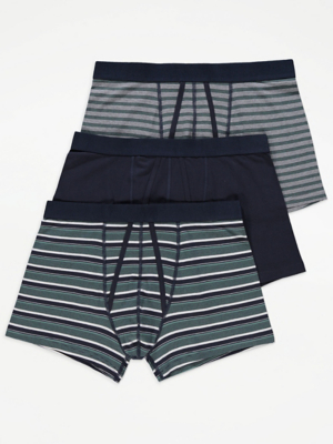 Green Striped A-Front Trunks 3 Pack | Men | George at ASDA