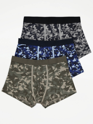 Camouflage Hipster Trunks 3 Pack | Men | George at ASDA