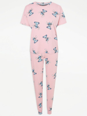 Disney Lilo & Stitch Character Print Black Shirt Pyjamas | Women ...