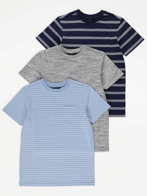 Striped Pocket T-Shirts 3 Pack | Kids | George at ASDA
