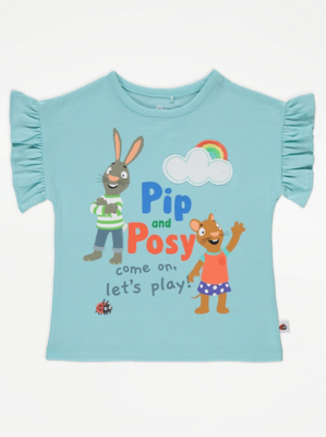 Pip and Posy Aqua Slogan T-Shirt | Kids | George at ASDA
