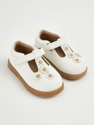 White Flower T-Bar Shoes | Kids | George at ASDA
