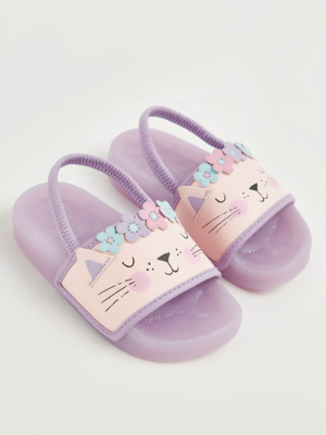 Purple Kitten Light Up Sliders | Kids | George at ASDA