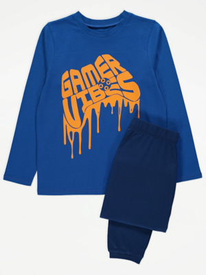 Blue Gamer Vibes Long Sleeve Pyjamas | Kids | George at ASDA