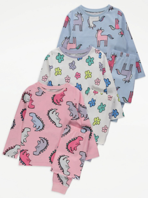 Fun Cherry Long Sleeve Pyjamas 3 Pack | Kids | George at ASDA